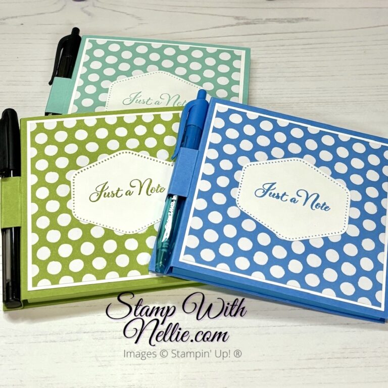 Sticky Note holder with pen & calendar - tutorial - Stamp with Nellie