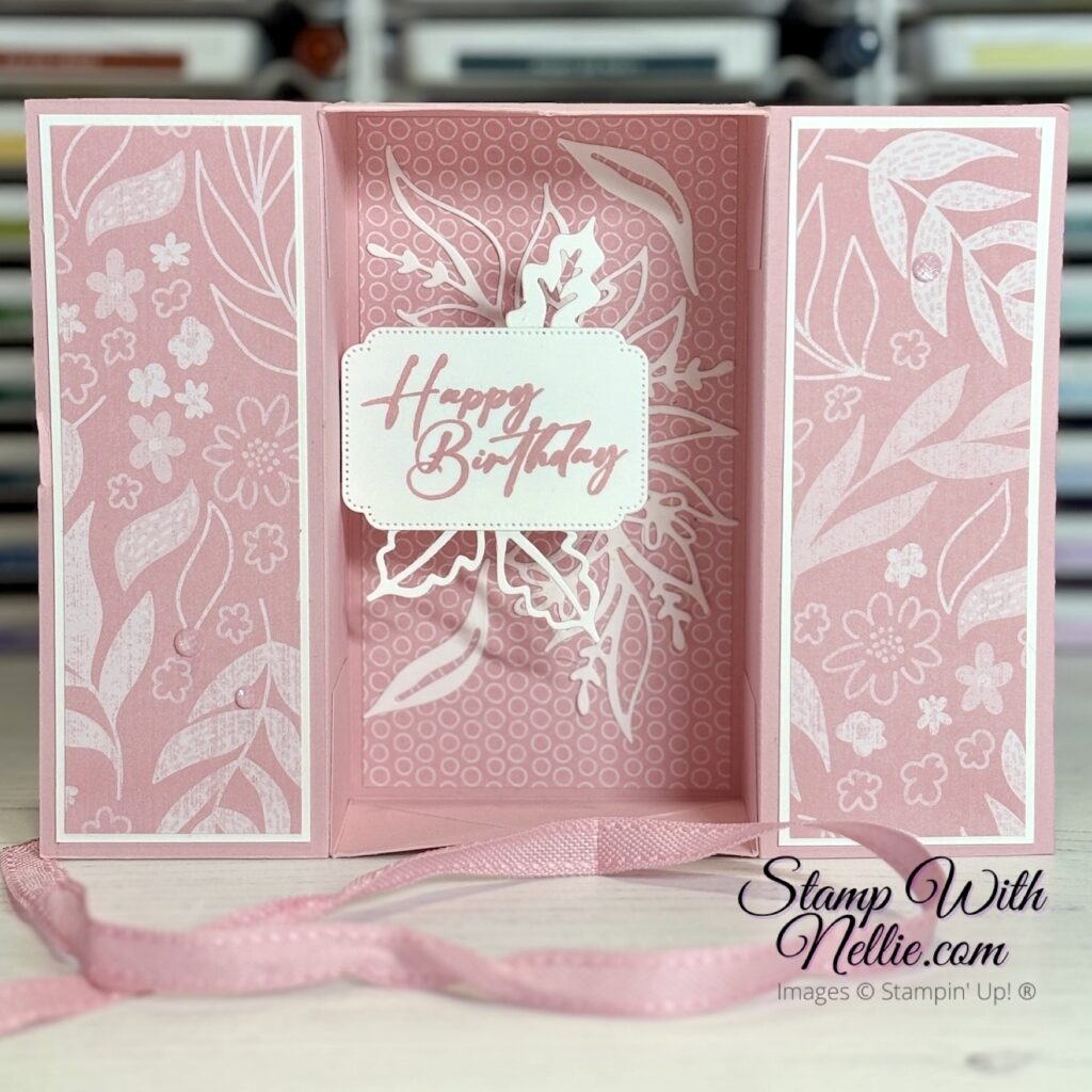Fold Flat box card with a pop up sentiment - Stamp with Nellie