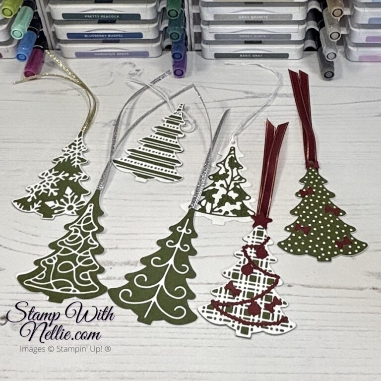 Decorative Trees tags - Sneak Peek & tutorial - Stamp with Nellie