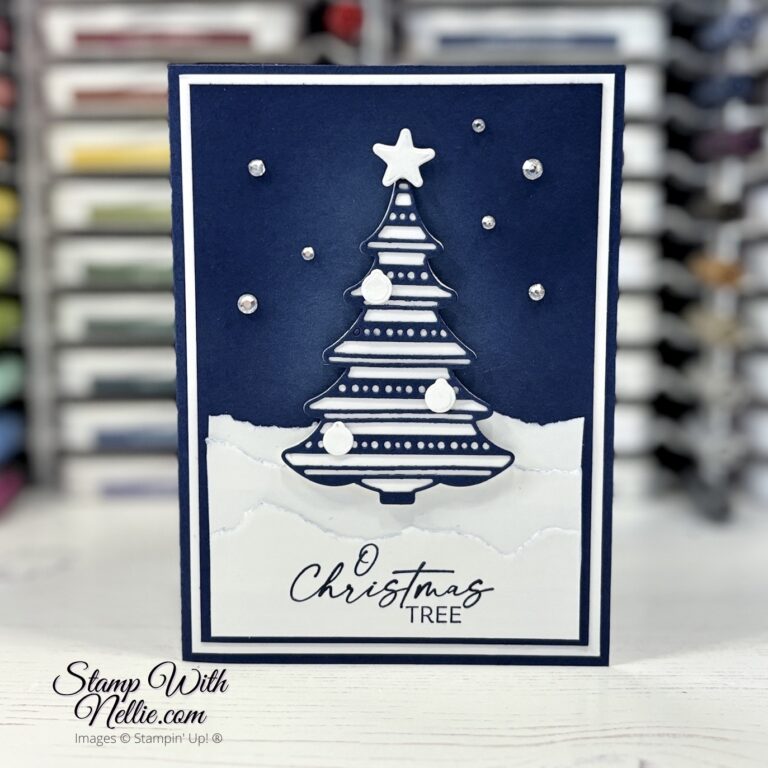 Night of Navy Decorative Trees card - Stamp with Nellie