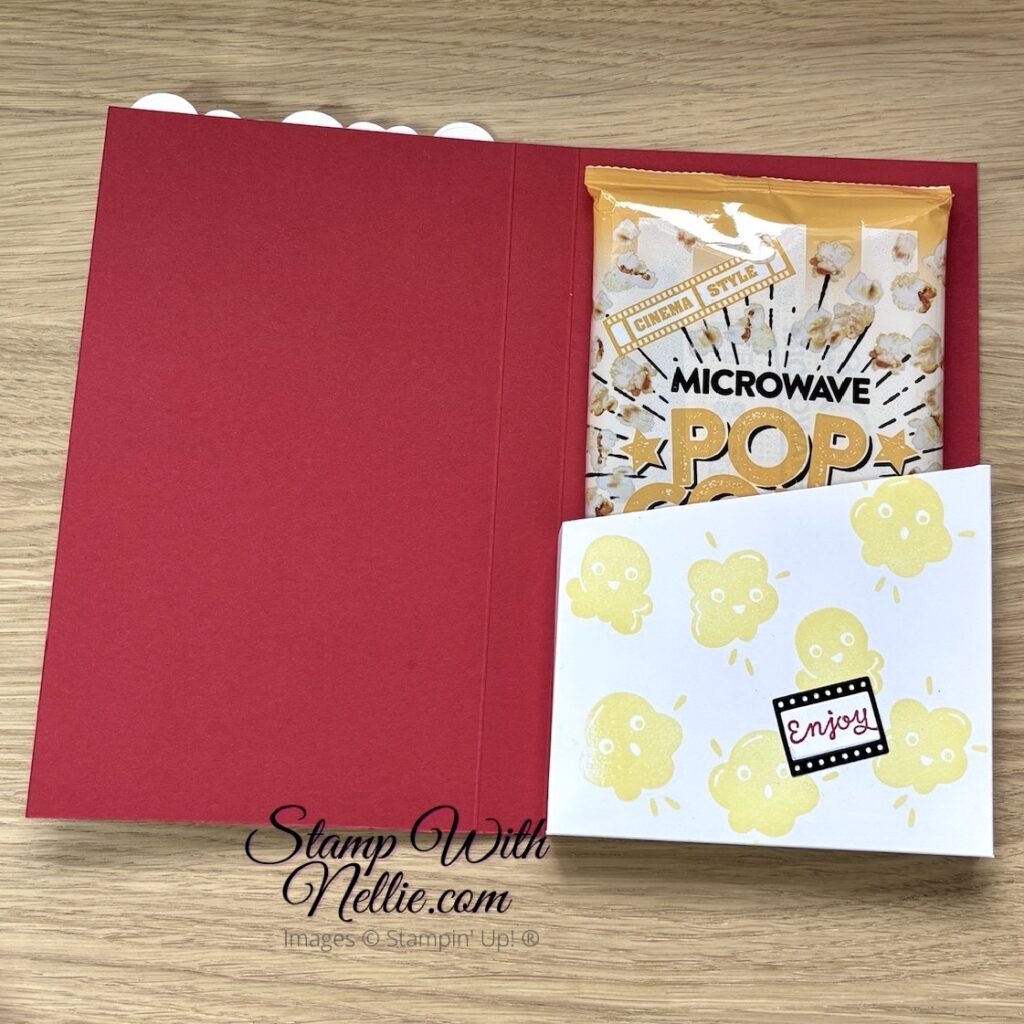 Poppin' By popcorn treat - tutorial - Stamp with Nellie