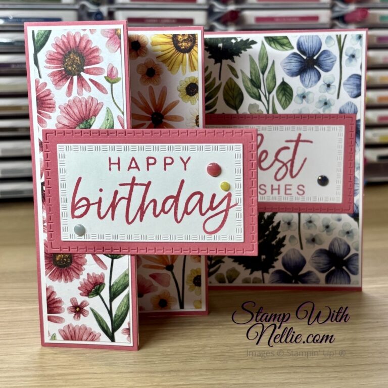 Floral Impressions concertina card - tutorial - Stamp with Nellie