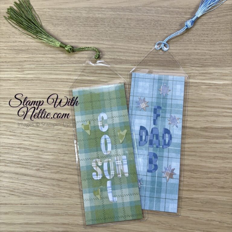 Timeless Plaid personalised bookmark - tutorial - Stamp with Nellie