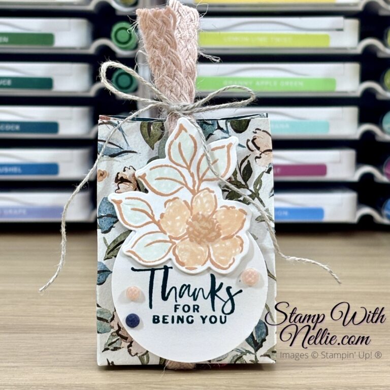 Small Floral Charm gift bag - tutorial - Stamp with Nellie