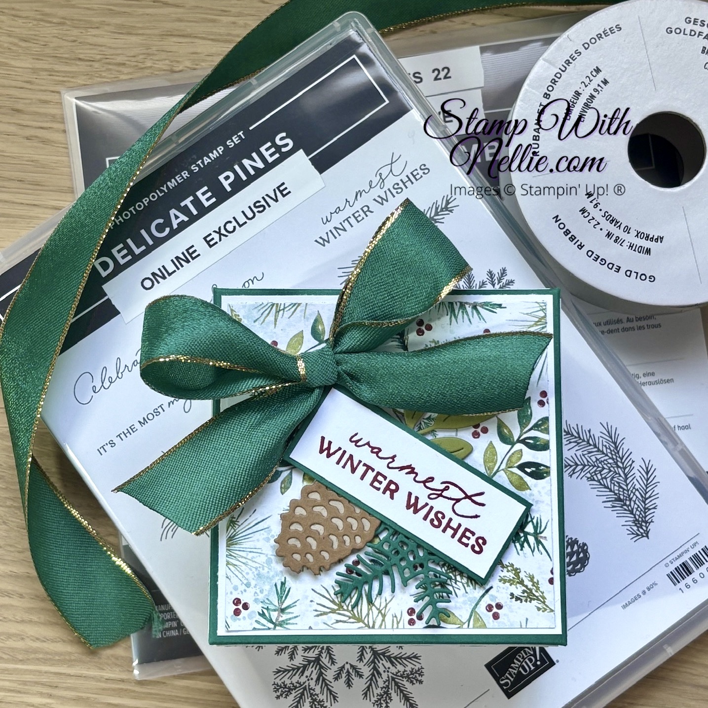 Elegant Pine Snowflakes box - tutorial - Stamp with Nellie