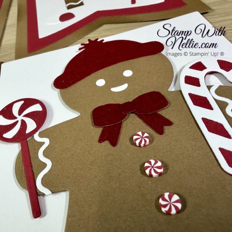 Gingerbread Christmas Banner - tutorial - Stamp with Nellie