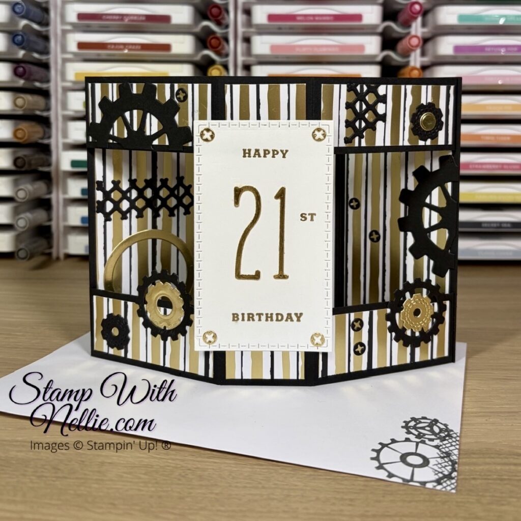 Gears & Textures birthday card - Stamp with Nellie